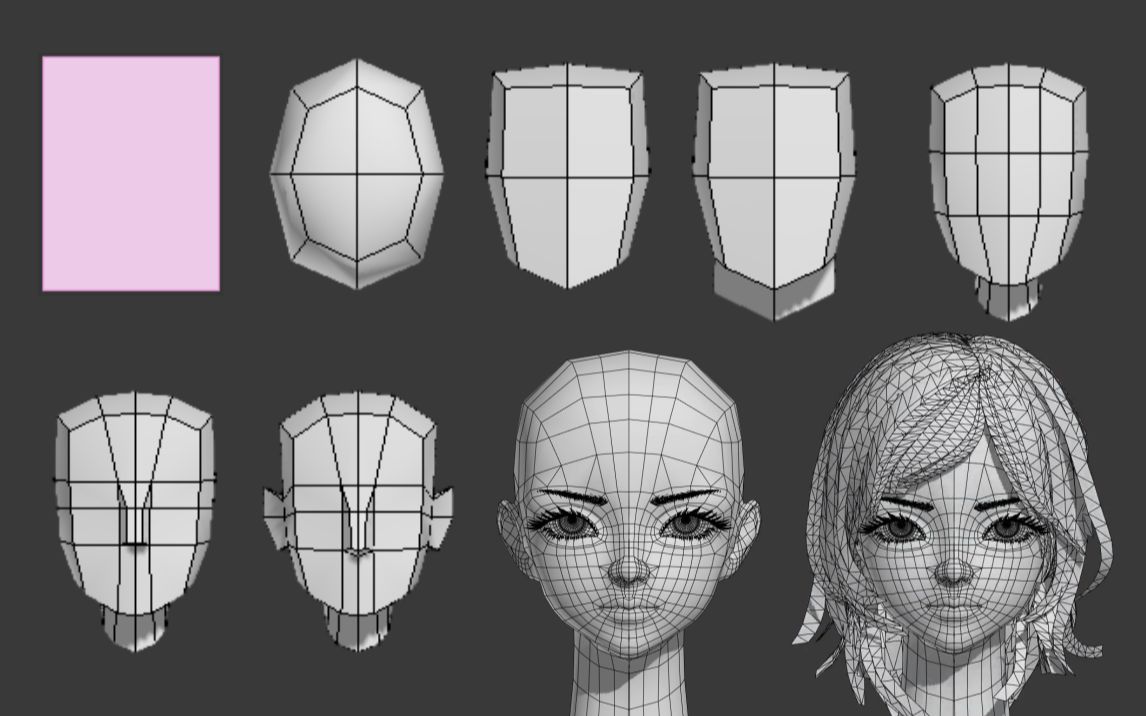 纯干货!人物头部布线技巧!从长方体开始详细教学 | 3DMAX人物布线...