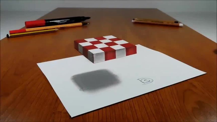 3d立体画是如何绘制出来的,简单易懂,可以与孩子一起试一试。