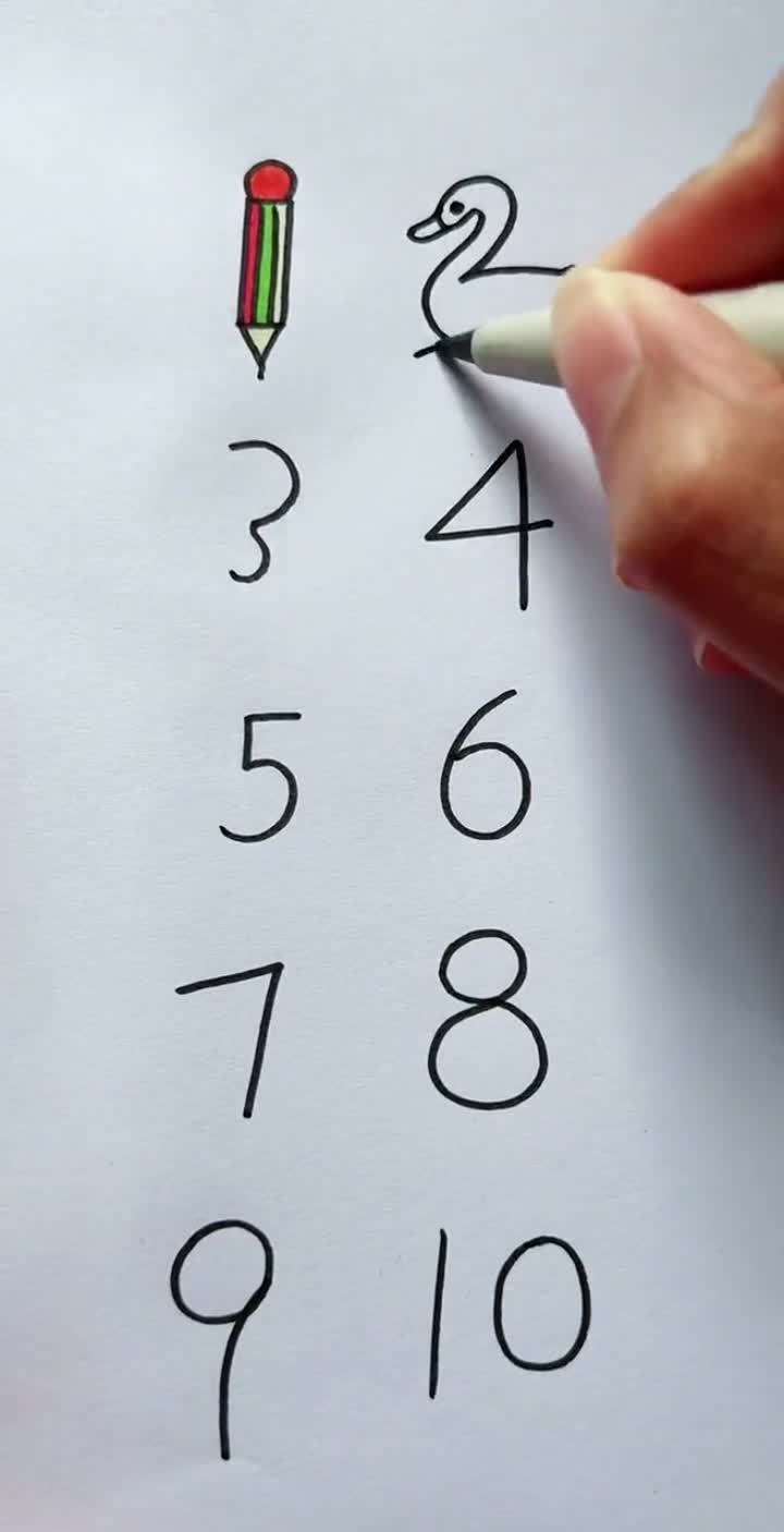 有趣的数字童谣一起学画画儿童简笔画教程