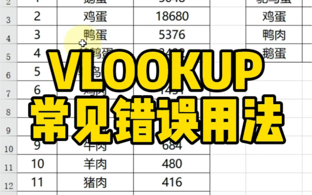 VLOOKUP常见错误用法