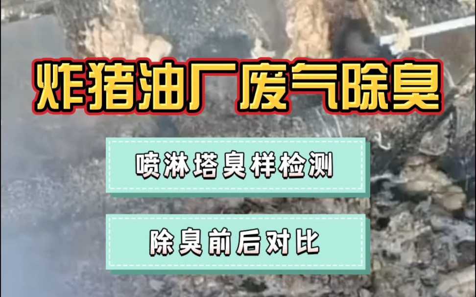 炸猪油厂废气油烟异味大、温度高,除臭剂有效吗?仪器检测,验收除臭...