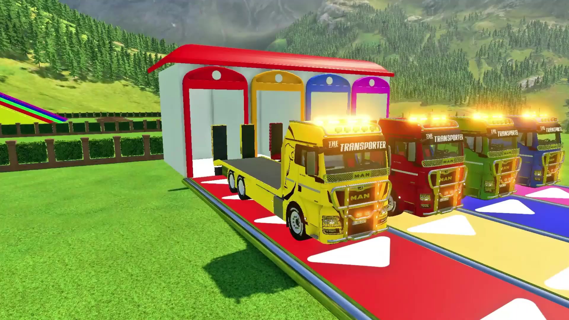 ߚ�超大卡车来运车!警车、搅拌车和救护车排排队✨ #儿童动画#汽车...