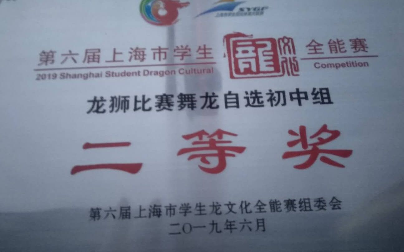 2019年6月七星中学参加上海全能赛自选套路比赛荣获二等奖