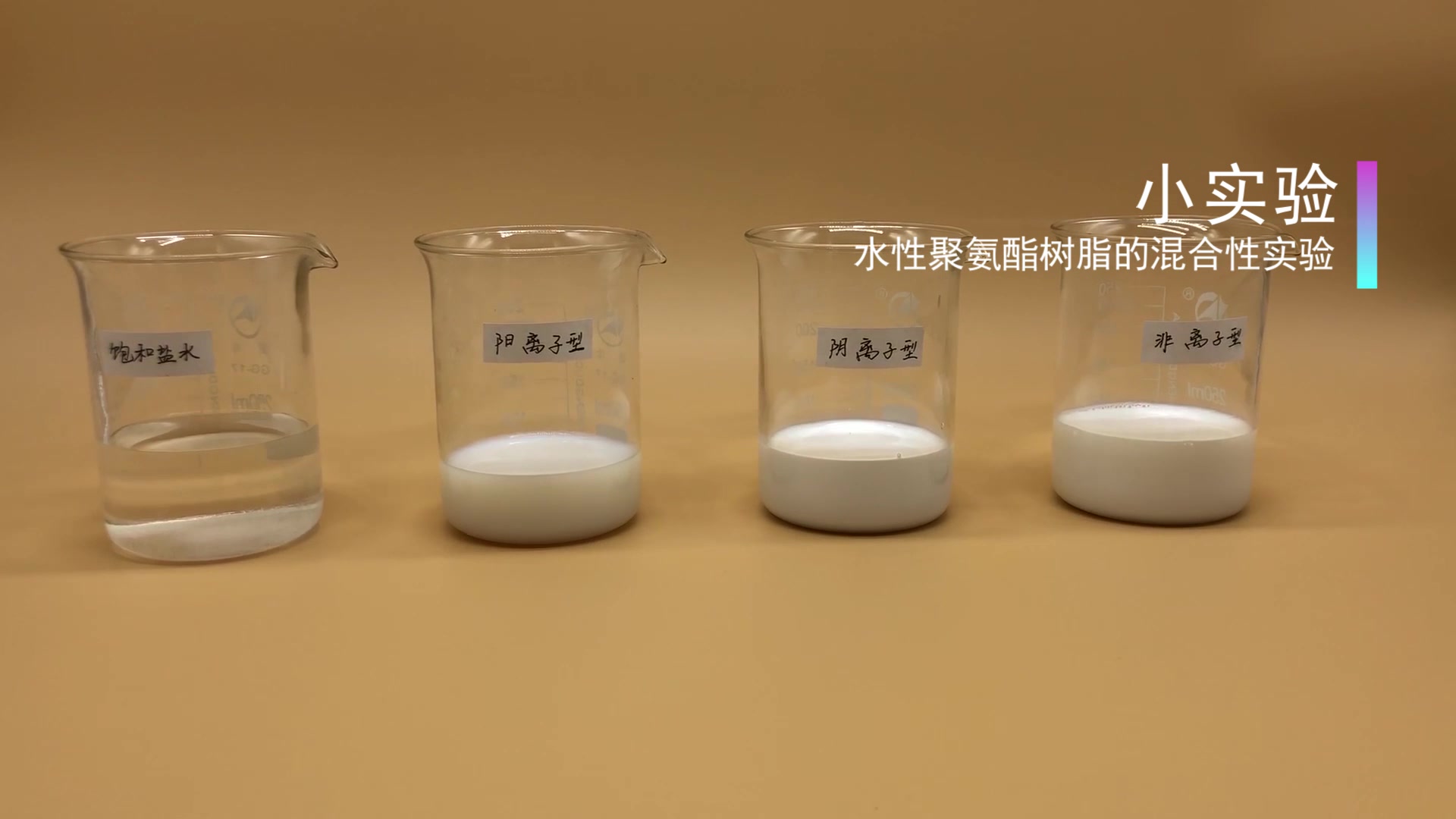 水性聚氨酯树脂的混合性实验