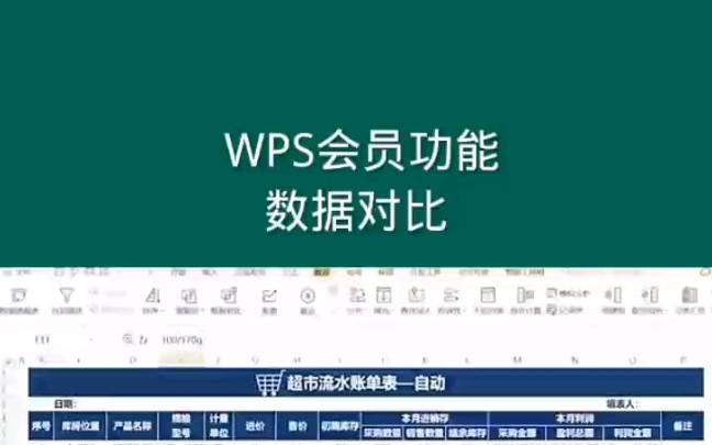 WPS会员功能,数据对比