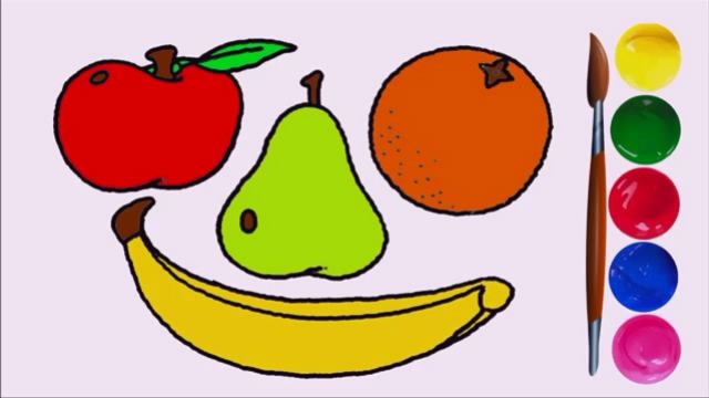 亲子简笔画:苹果香蕉梨