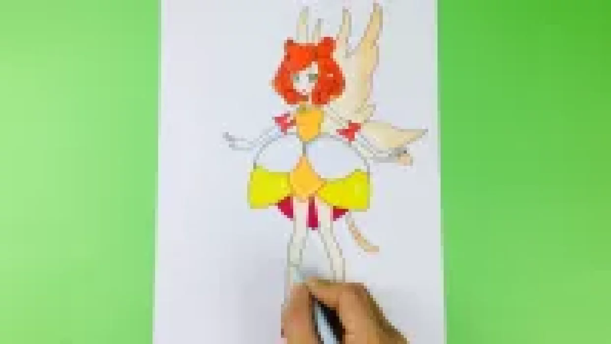 手绘小花仙之美人蕉花精灵王简笔画 画法简单可爱 小伙伴很喜欢