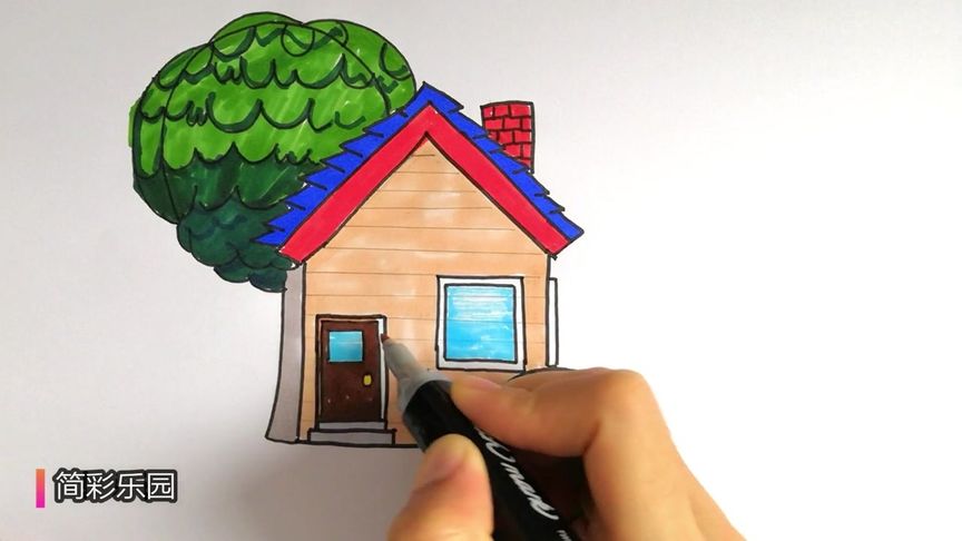 如何画房子简笔画-卡通楼房绘画