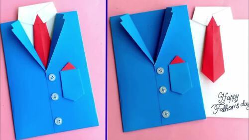 小学一年级贺卡简单怎么做?教你制作父亲节贺卡,简单好学,适合小学生!
