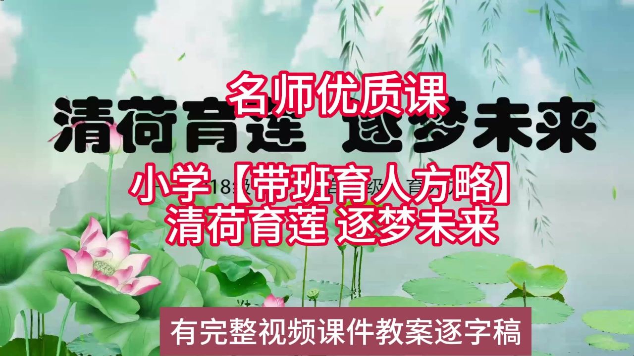 22sj班主任基本功小学【带班育人方略】清荷育莲 逐梦未来:大单元...