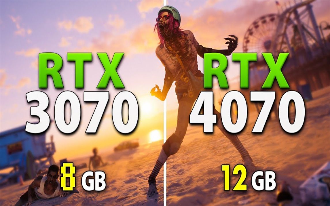 RTX 4070 12G vs RTX 3070 8G 显卡对比(1440P分辨率测试,CPU为i9-...
