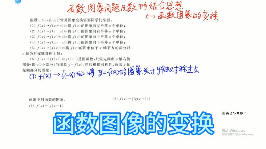 高中数学函数图象和数形结合(一)函数图像变换
