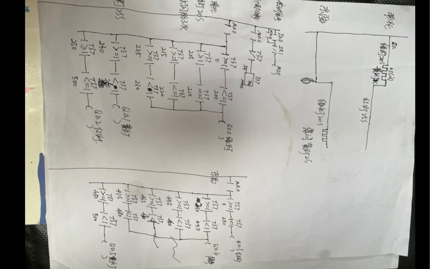 东西南北通行红绿灯编写~比较指令