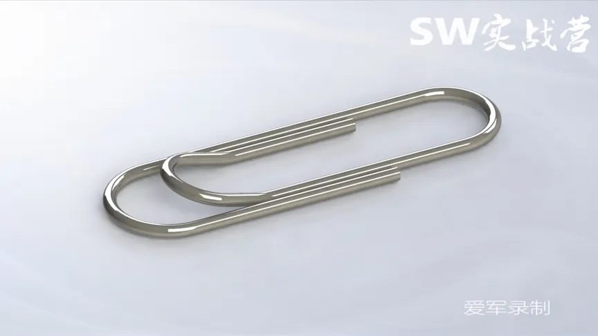 SolidWorks建模初级教程,回形针,3D草绘路径加扫描就可搞定