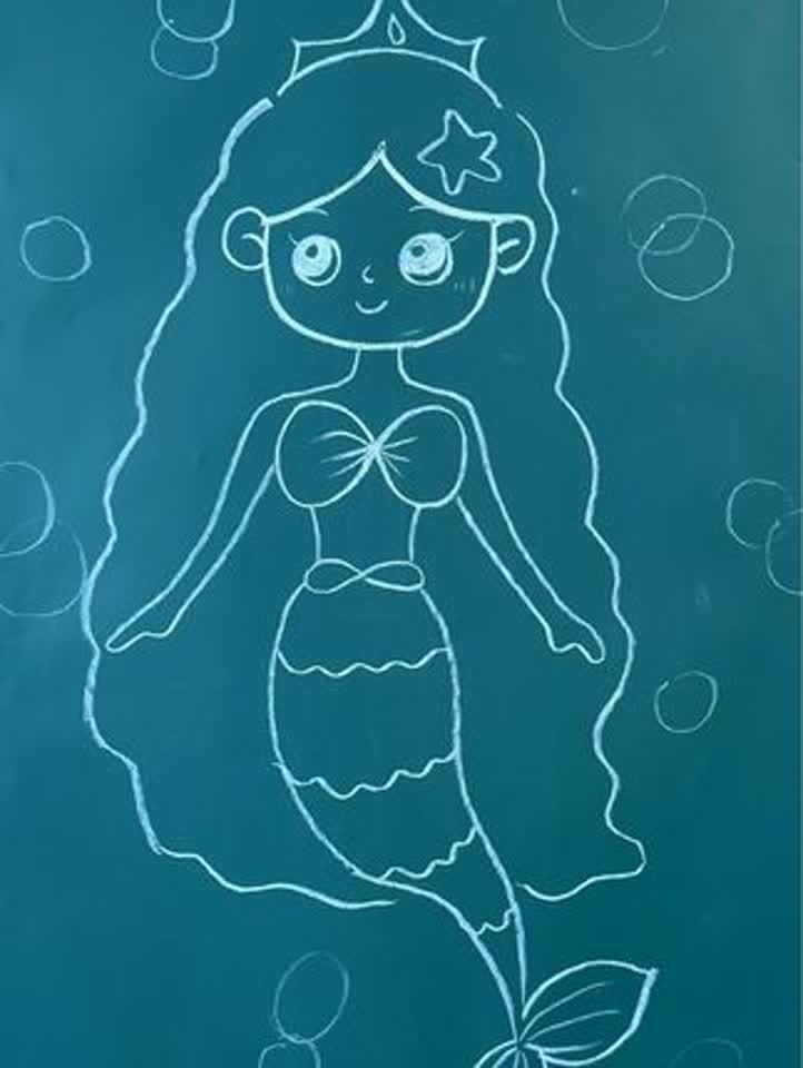 美人鱼这样画好漂亮#一学就会系列 #美人鱼#儿童简笔画#亲子简笔画 ...