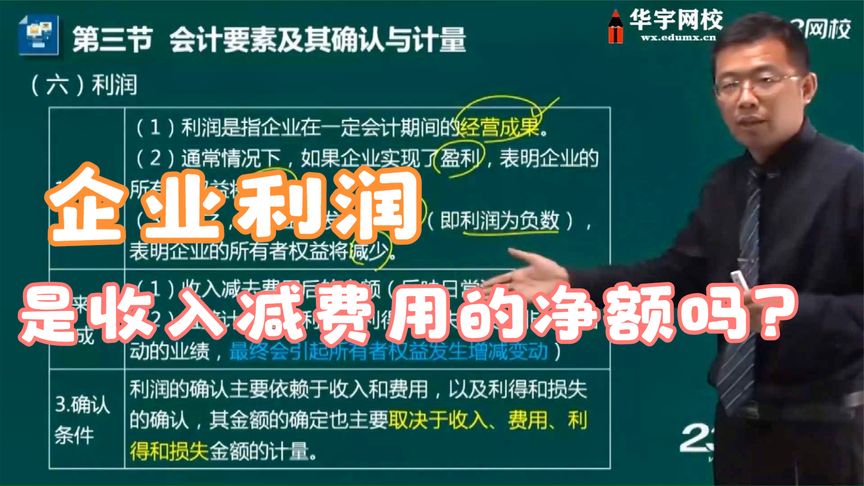 企业的利润是收入减费用的净额吗?