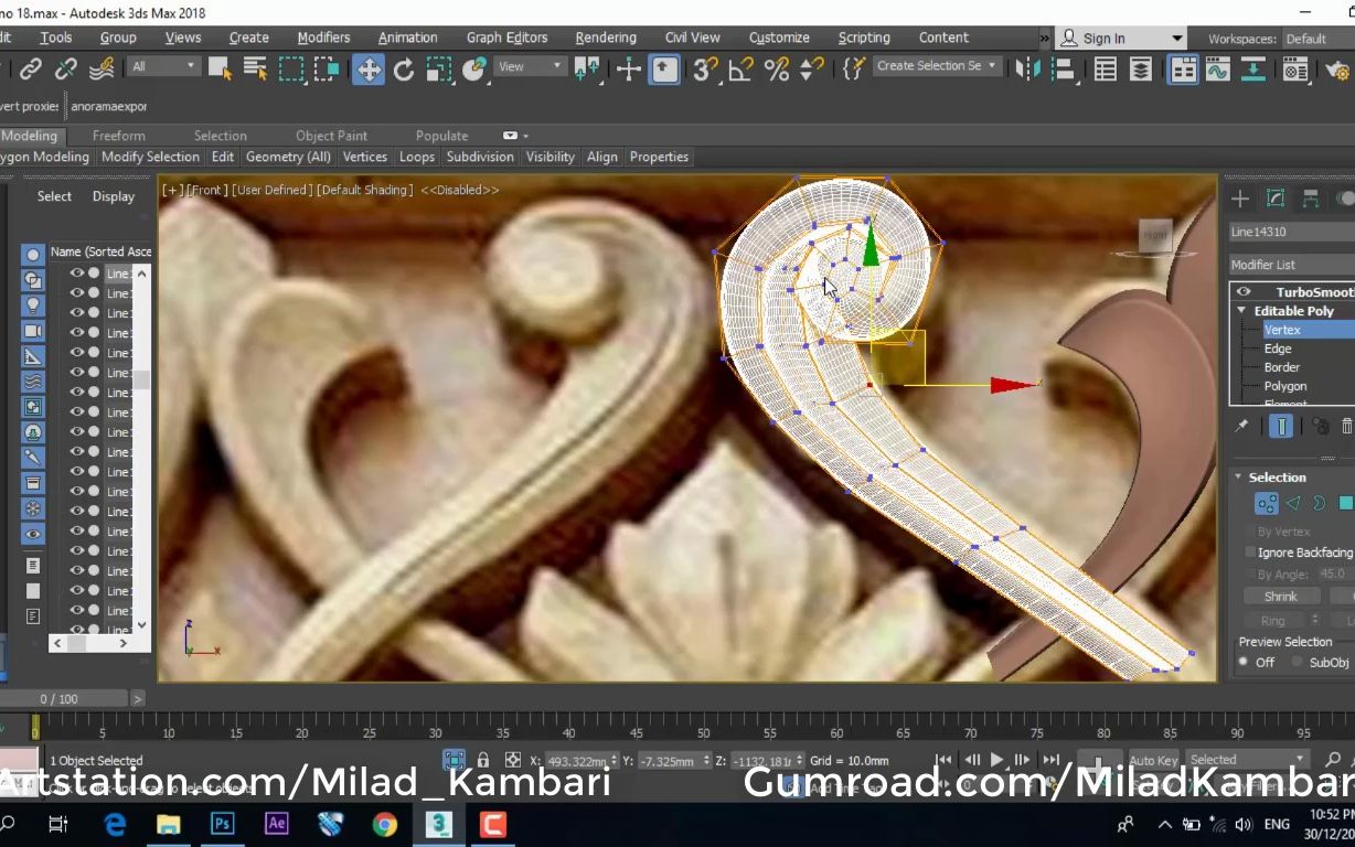 ...MAX雕花建模演示教学 免费下载雕花alpha笔刷zbp格式obj模型素材