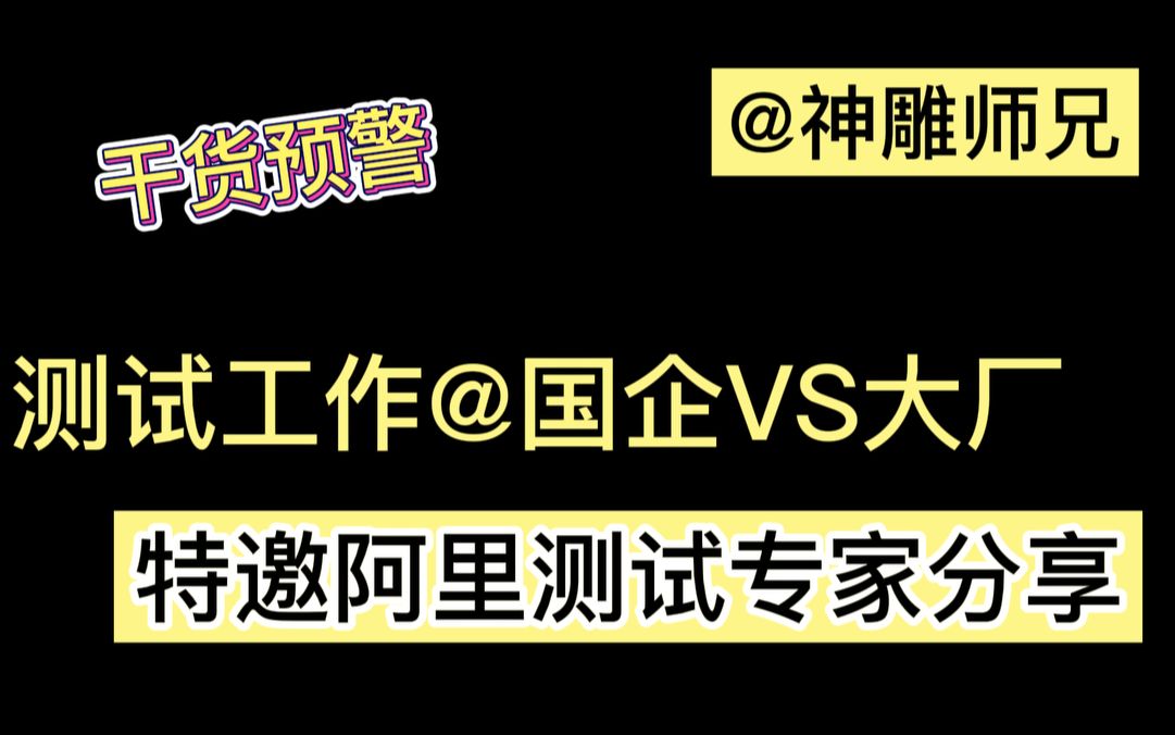 访谈央企测试岗位大佬-分析央企VS大厂-上集