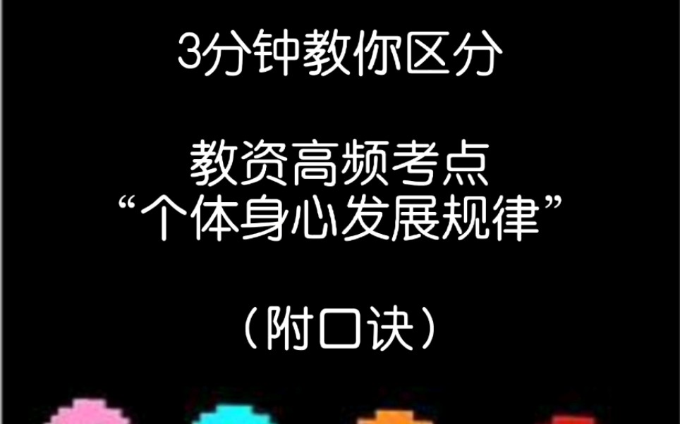 3分钟,教你区分教师资格证高频考点“个体身心发展的规律”!