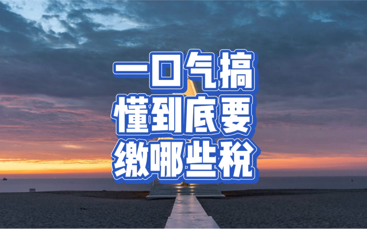 一口气搞懂到底要缴哪些税