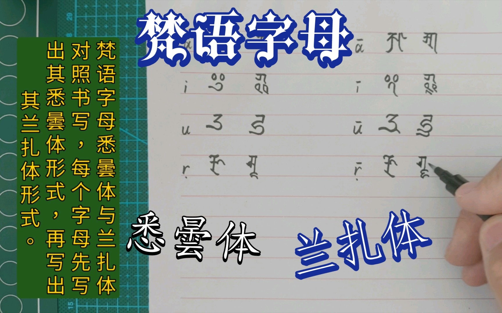 梵语字母悉曇体兰扎体对照书写2