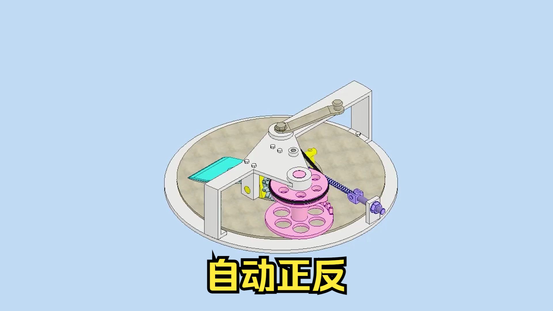 一个电机带动的正反面翻转刮平机构,一起看看吧