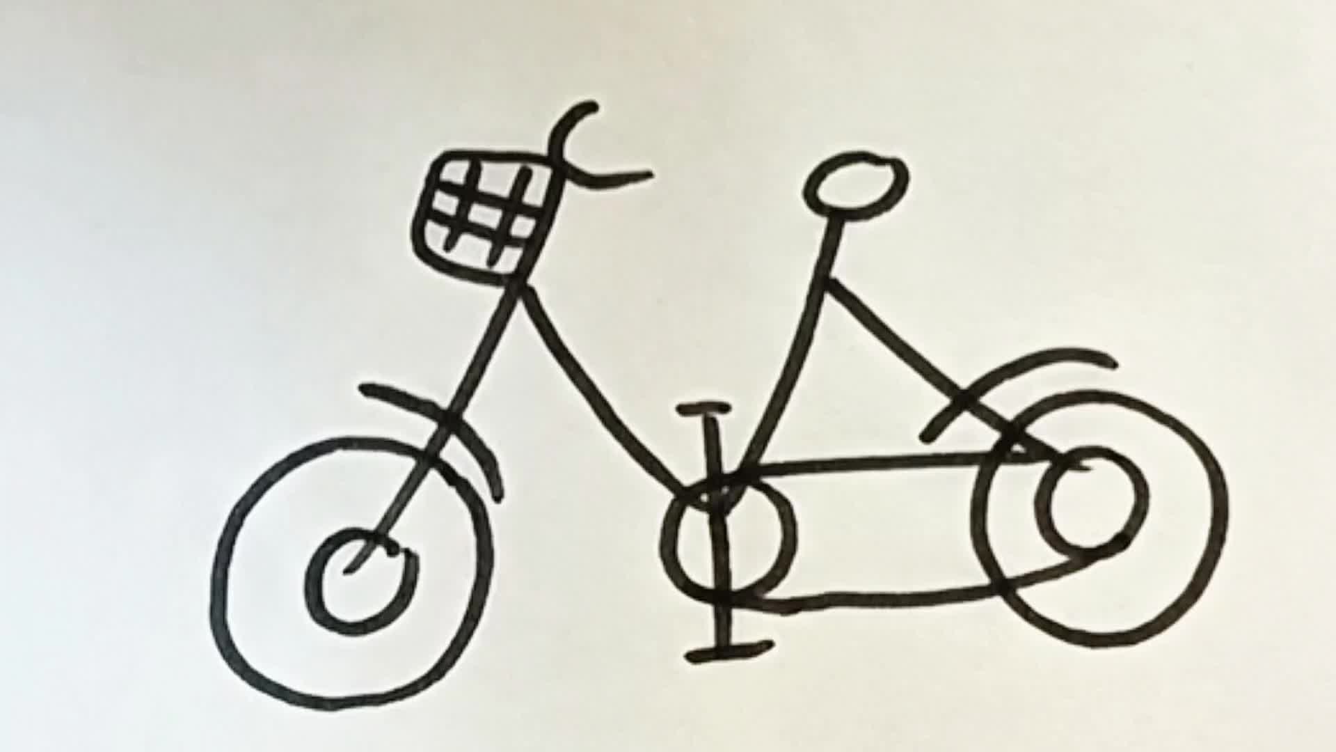 自行车简笔画 #绘画 @抖音创作小助手 @抖音小助手