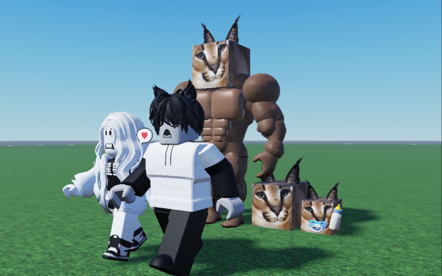 我们能否在杀手猫的追杀下成功逃走,ROBLOX逃离方块猫_哔哩哔哩...