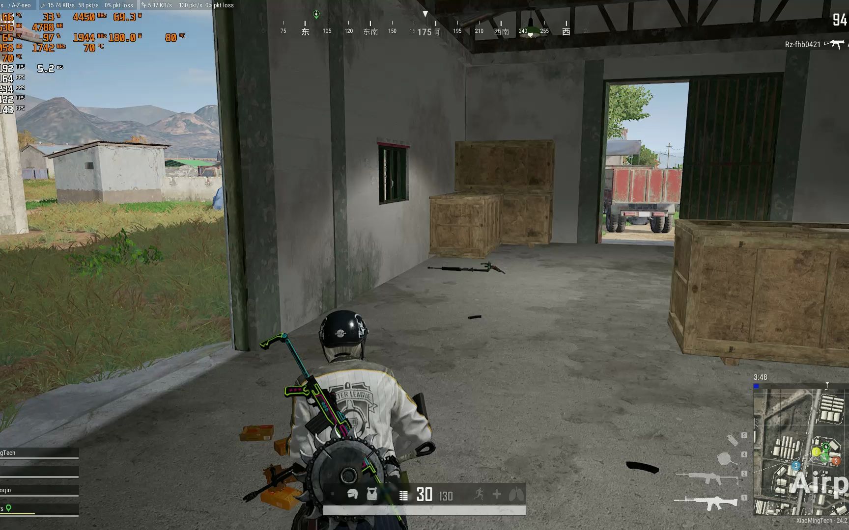 5800x3d和5700xt在吃鸡PUBG匹配中的帧数表现