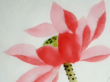 《国画写意荷花画法》