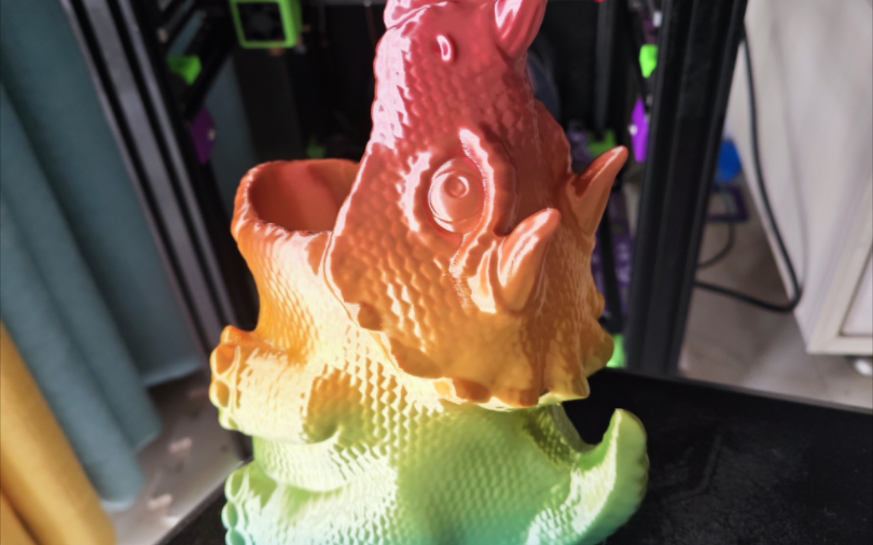 三绿彩虹丝绸耗材3D打印效果展示,参数分享