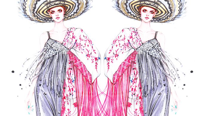 服装设计图基本画法,针织面料的表现技法,你学会了没?