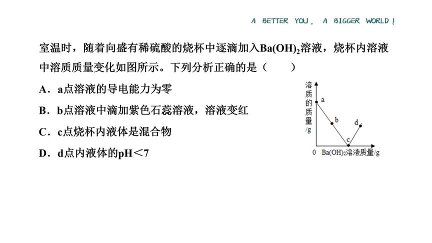 稀硫酸和氢氧化钡溶液的反应图像(基础题)
