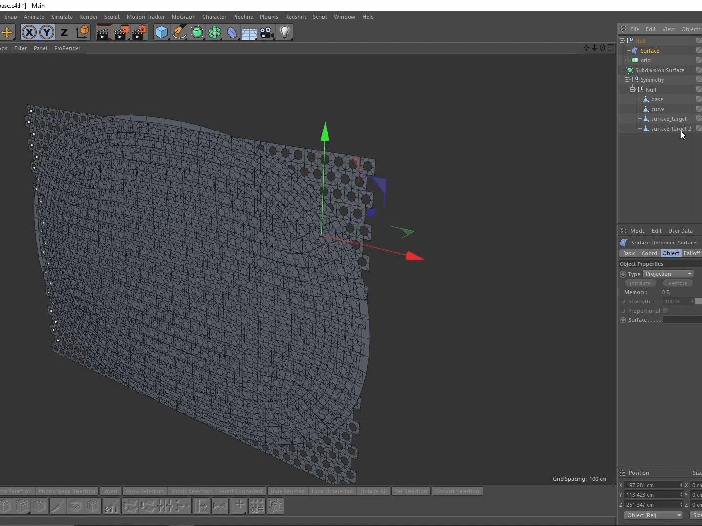 【速刷版】C4D多边形建模进阶 | 在曲面上创建网格进阶技巧
