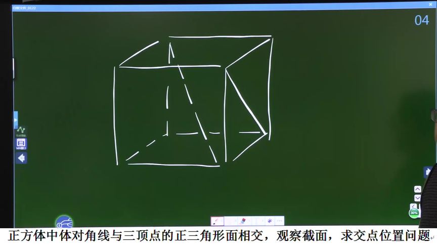 高中数学—立体几何—正方体体对角线三顶点正三角形面相交问题