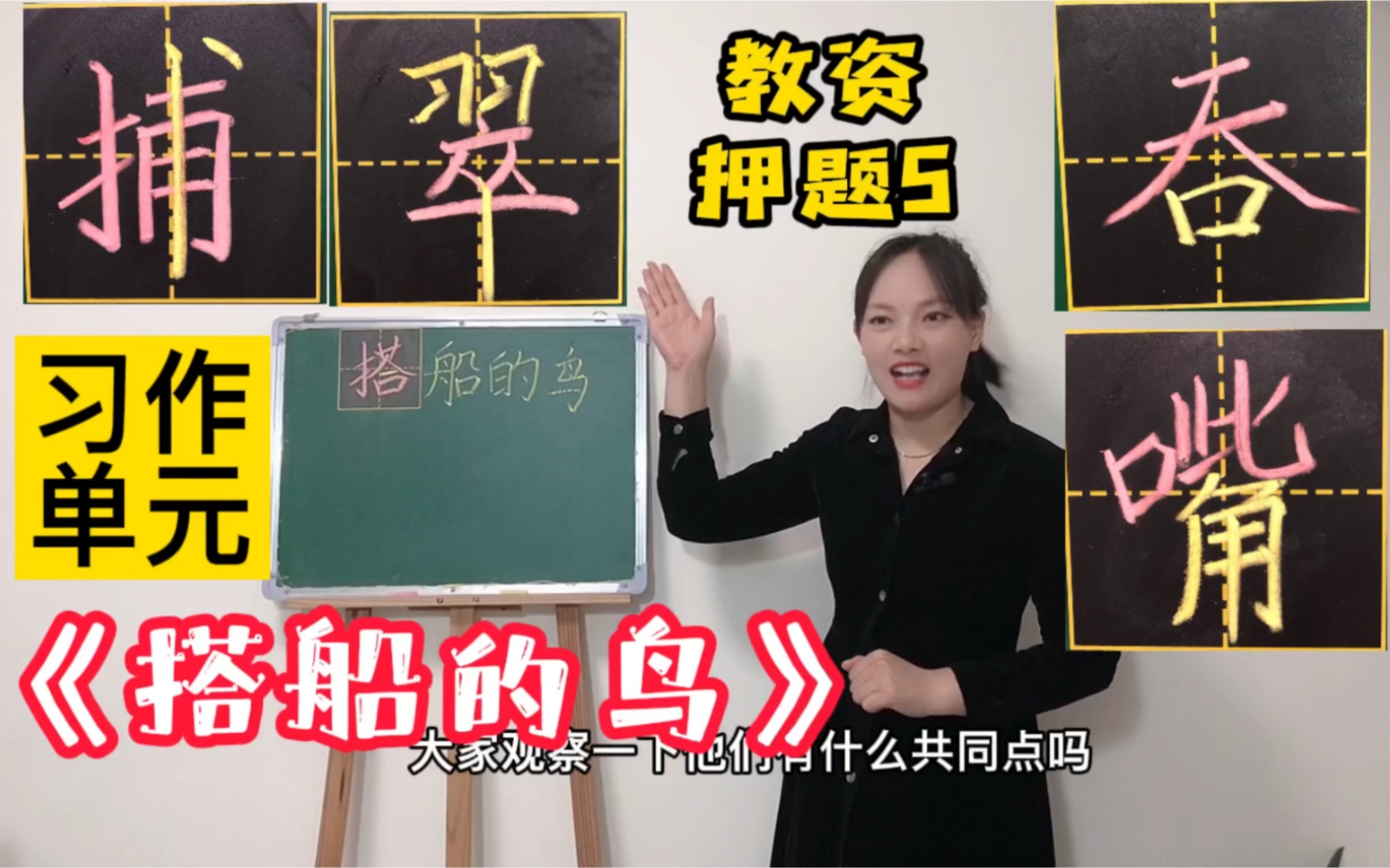 ...面试押题5《搭船的鸟》试讲示范。习作单元,注重讲写法,体现语文要素