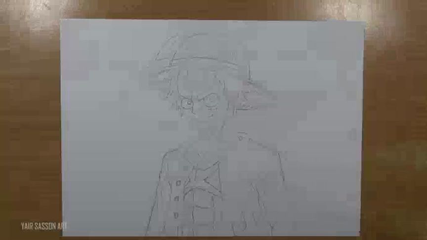 简笔画素描:海贼王路飞,喜欢吗?