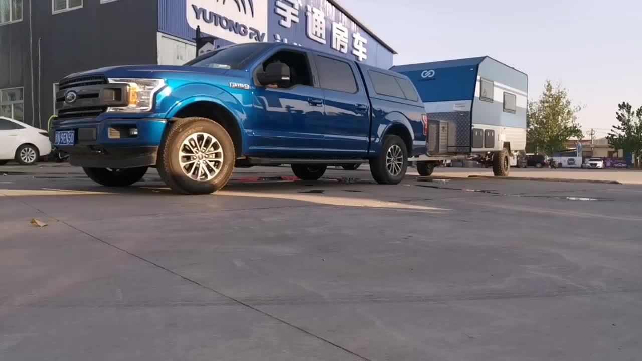 #拖挂房车自驾西藏 #福特猛禽f150 大蓝鲸喜提越野拖挂 可以出去耍了