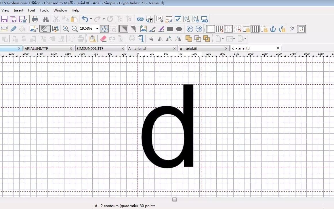 矢量字体设计中的“五线谱”