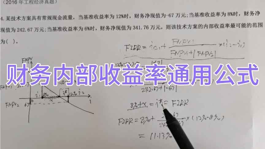 财务内部收益率通用公式