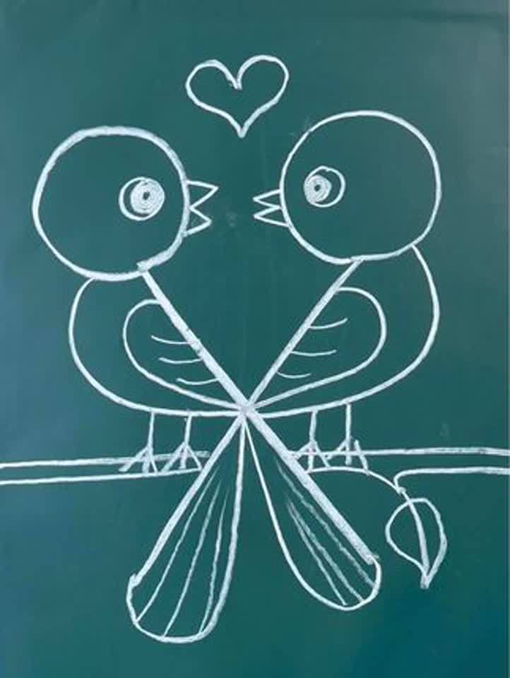 简单画一对小鸟#一学就会系列 #跟着学画画 #简笔画 #儿童画 #简笔画