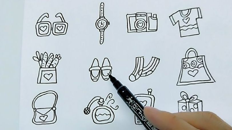 儿童简笔画大全教程视频用品素材,孩子学会画画入门,详细画法