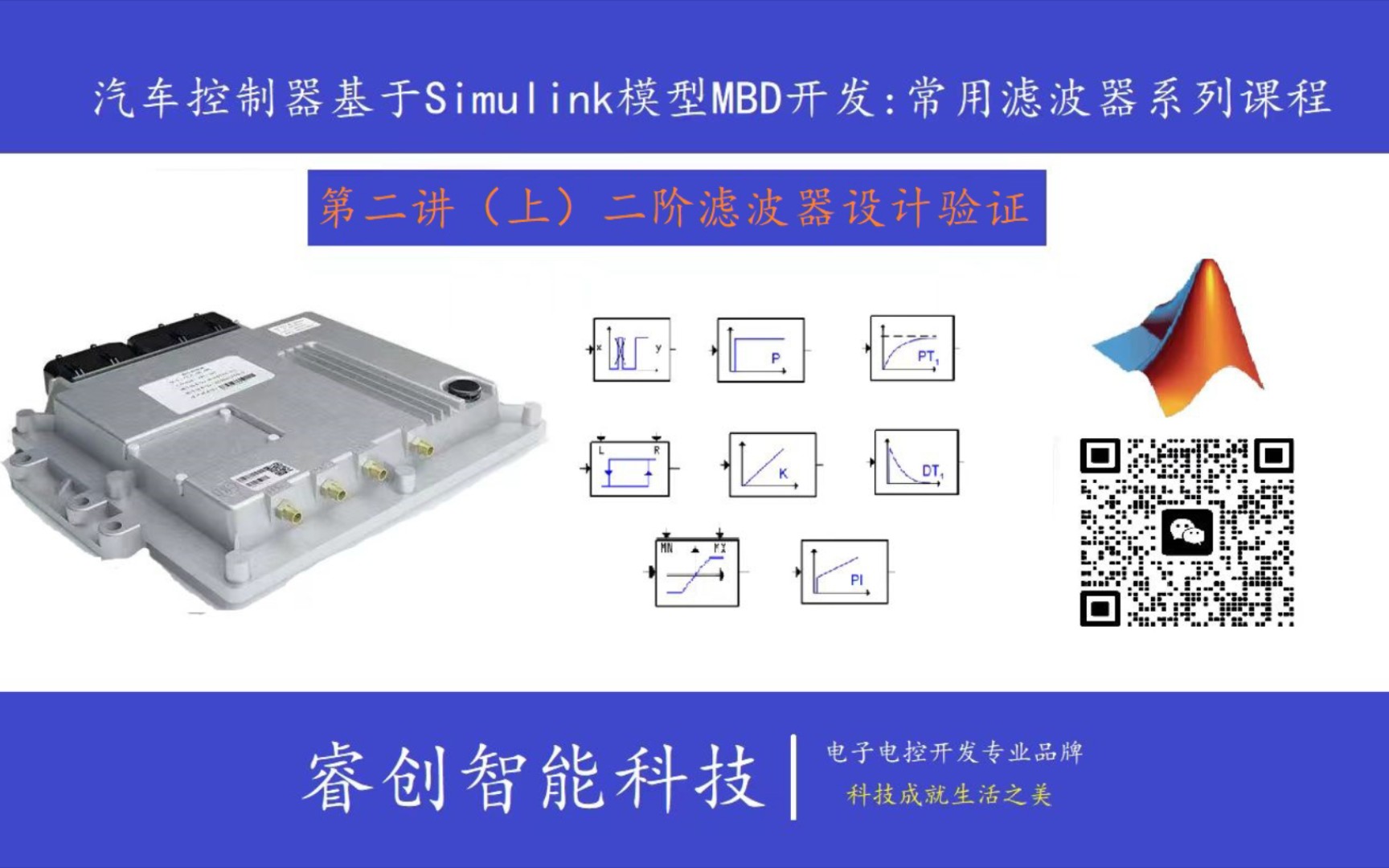 [睿创智能科技]汽车控制器基于Simulink模型开发MBD常用滤波器设计...