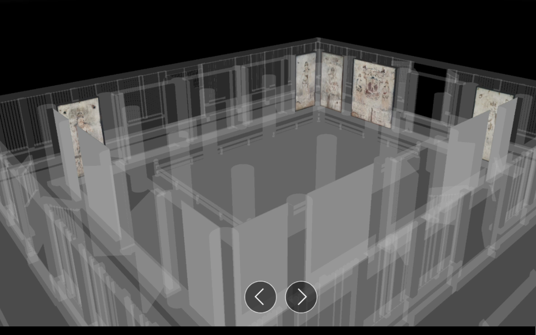 three.js场景漫游-法隆寺金堂壁画数字写真