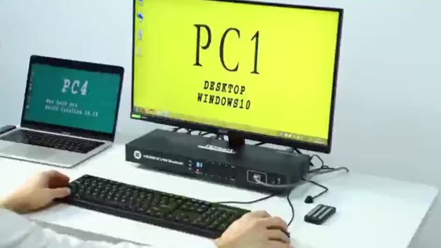 高清视频切换器,多电脑共享键盘鼠标显示器#监控室 #集成弱电