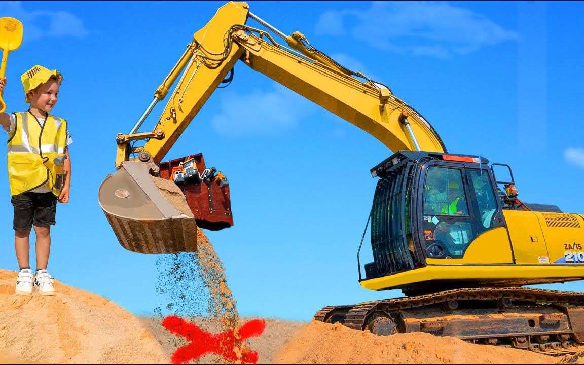 挖掘机儿童玩具车 动画片