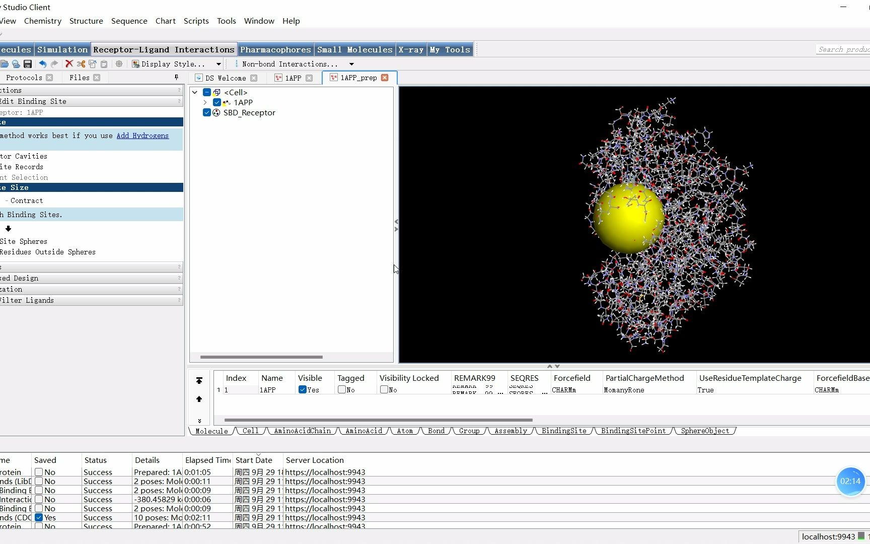 Discovery studio 分子对接LibDock之结合能+相互作用能