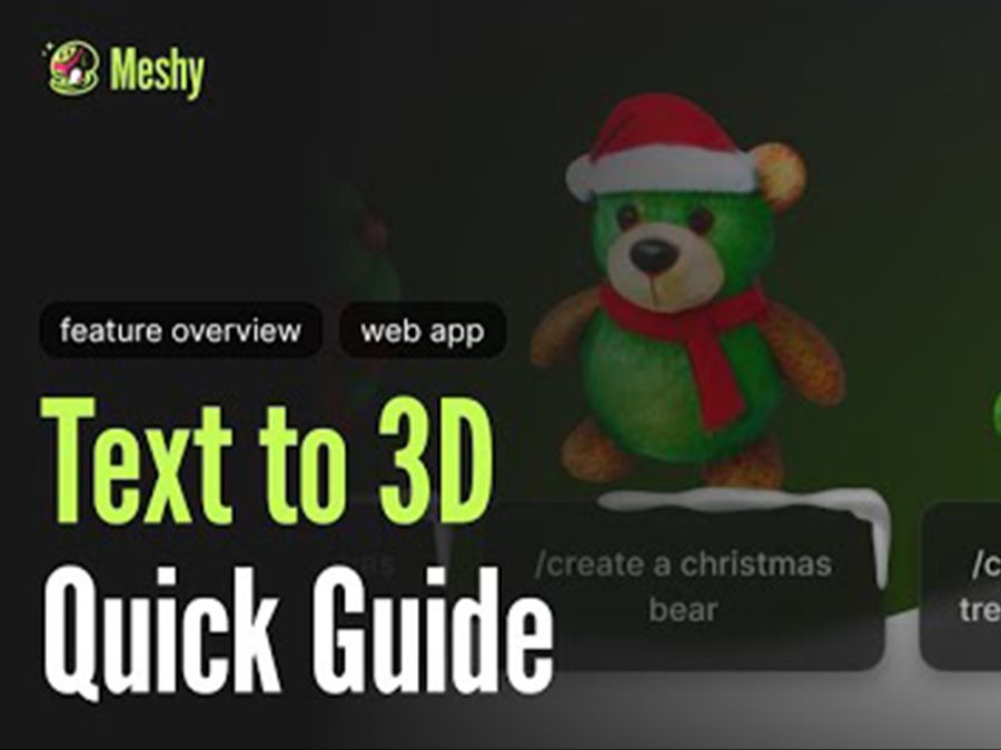 MeshyAI官方系列教程合集:如何使用文本转 3D 制作 3D 圣诞元素
