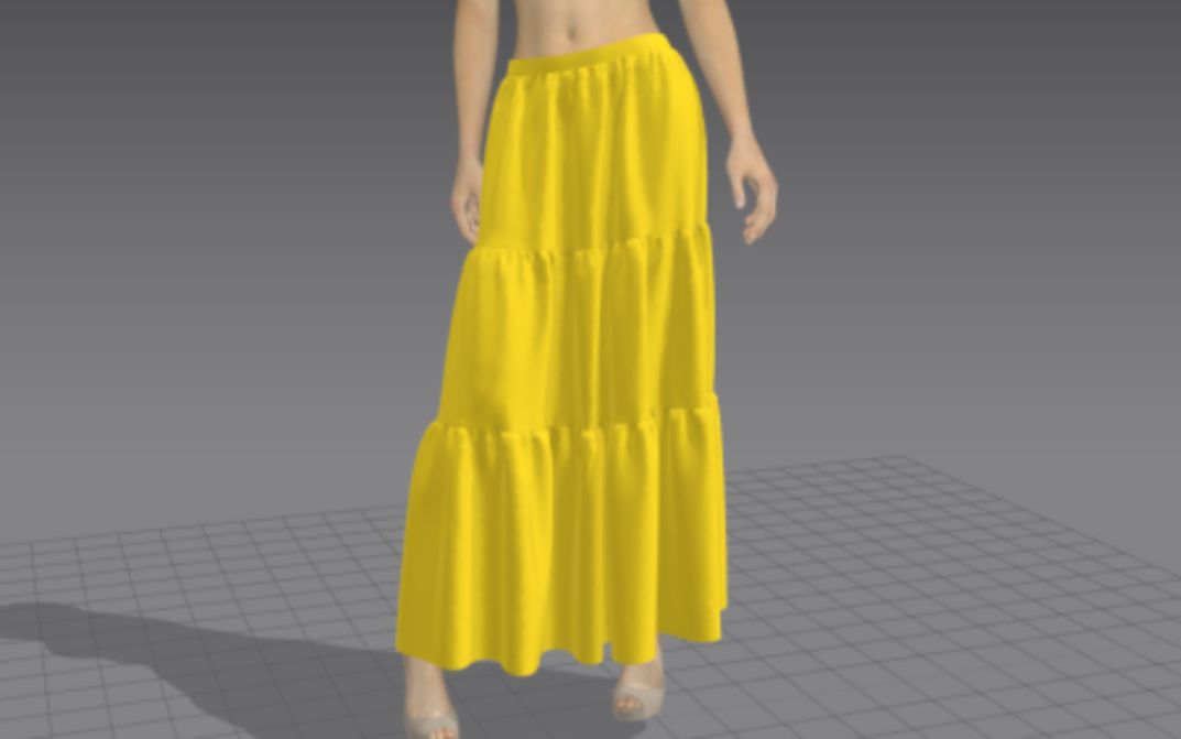 MarvelousDesigner 制作分层长裙
