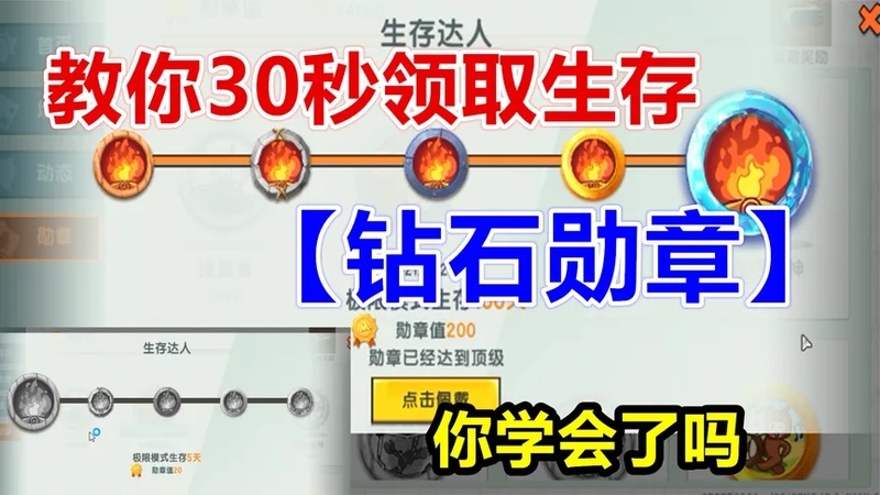 迷你世界 教你30秒领取迷你世界生存达人 钻石勋章 你学会了吗